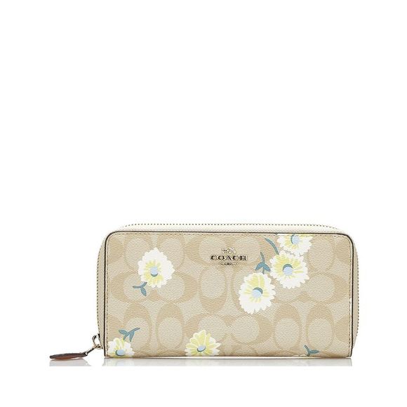 Coach | Accessories | Pre Loved Coach Signature Canvas Daisy Print Zip ...